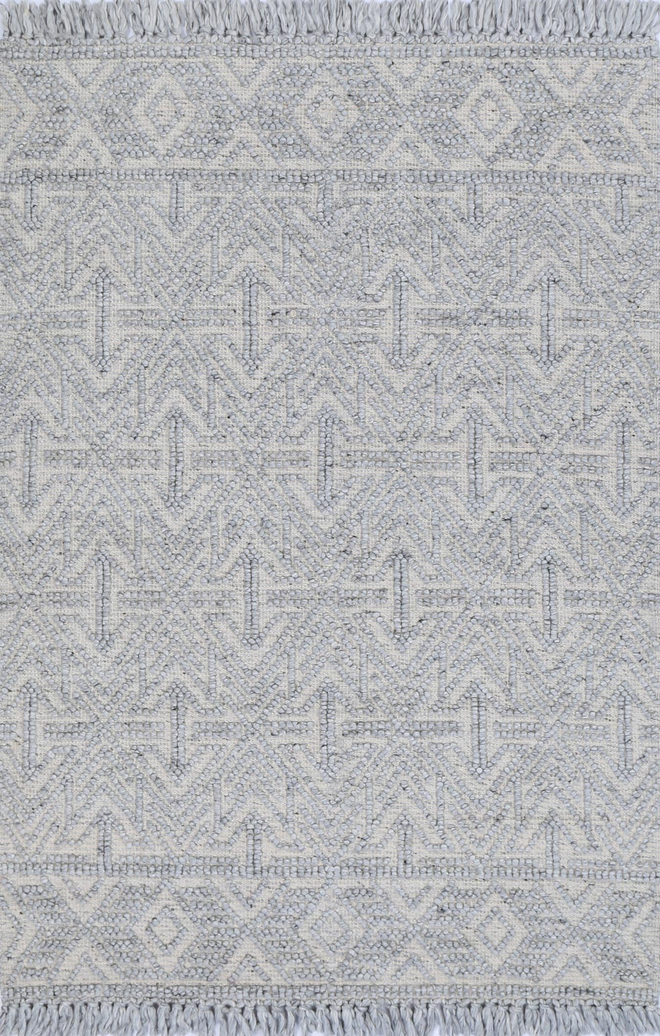 Diego Tribal Light Grey Wool Rug– Rug Deal