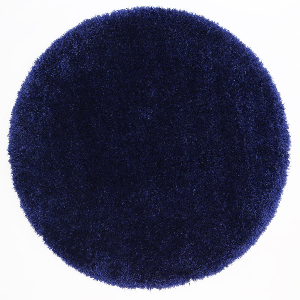 Flokati Super Soft Ultra Thick Navy Shaggy Round Rug– Rug Deal