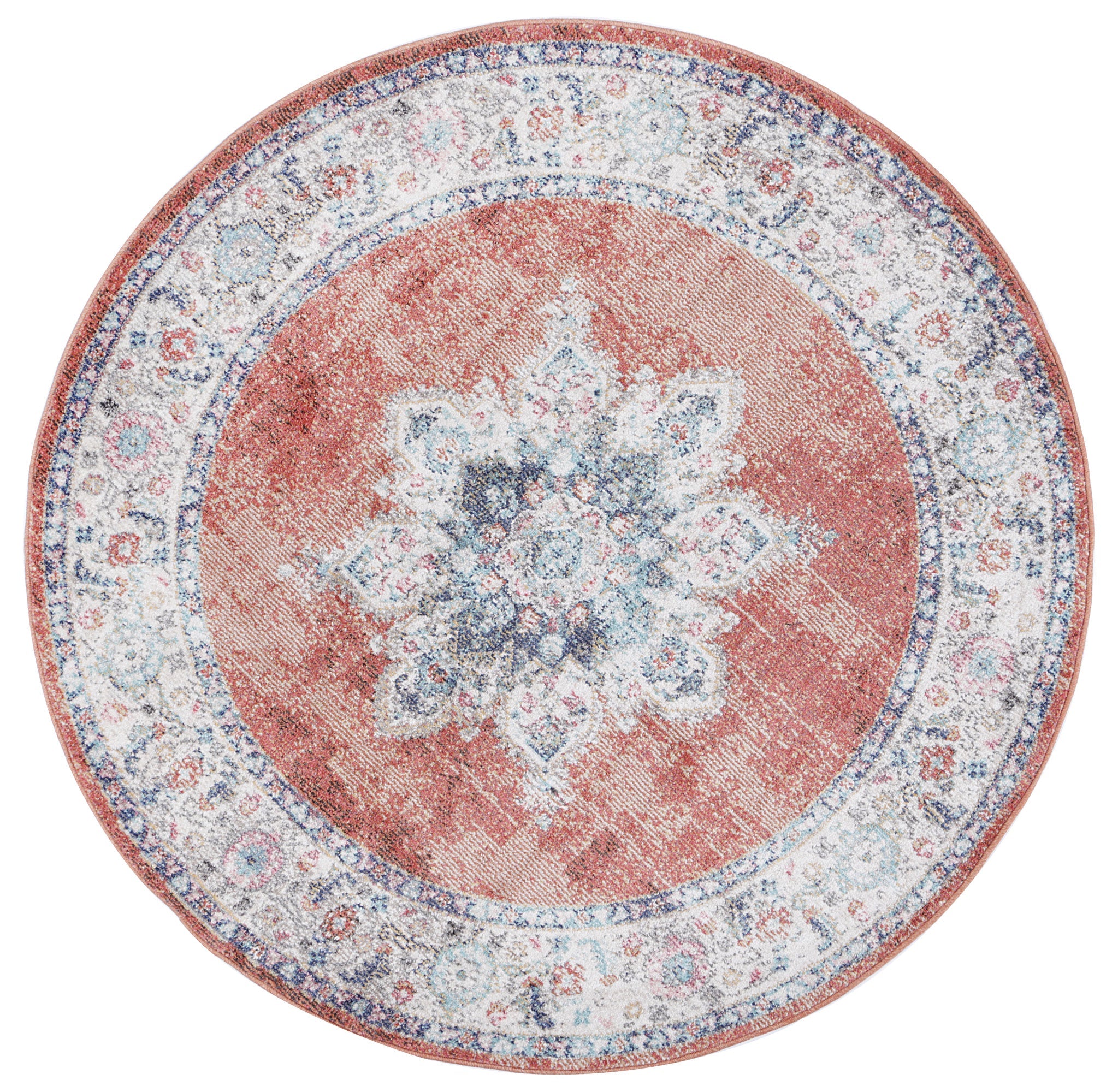 Salsa Brentwood Transitional Rust Round Rug– Rug Deal